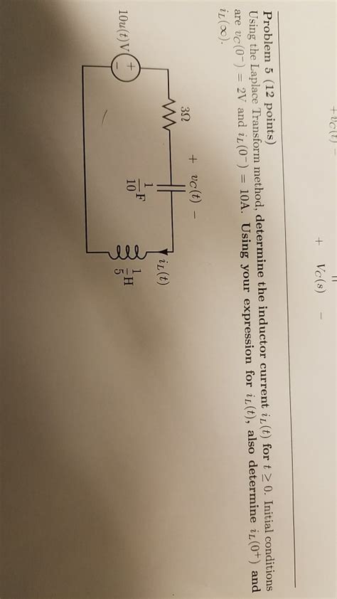 Solved Vc S Problem Points Using The Laplace Chegg