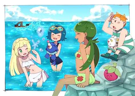 Lillie Lana Mallow Popplio Kiawe And 3 More Pokemon And 2 More