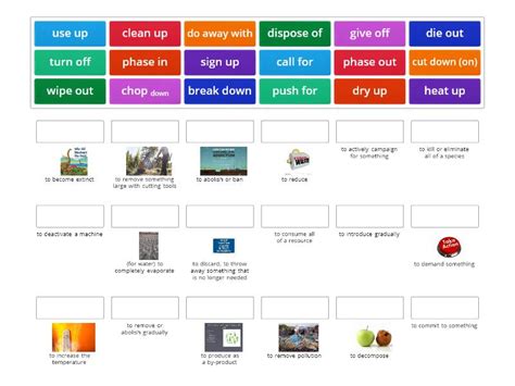 Phrasal Verbs The Environment Match Up