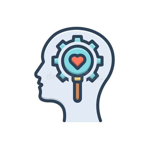 Color Illustration Icon For Rational Logical And Love Stock