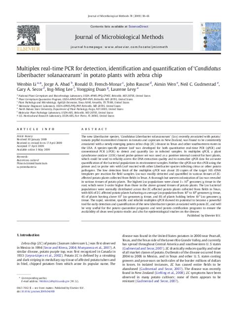 Pdf Multiplex Real Time Pcr For Detection Identification And Quantification Of ‘candidatus