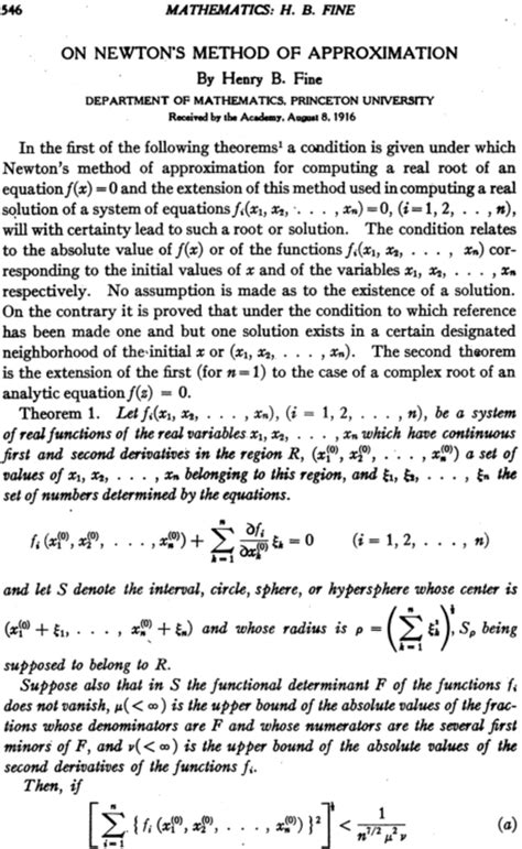 On Newtons Method Of Approximation Pnas