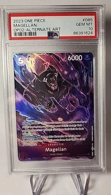 One Piece Paramount War Magellan Op02 085 Sr Alt Art Psa 10 Gem Mt