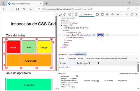 Inspección De Css Grid Microsoft Edge Developer Documentation Microsoft Learn