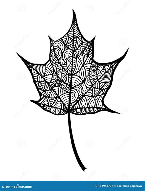 Ornamental Leaf Art Abstrract Stock Vector Illustration Of Antistress