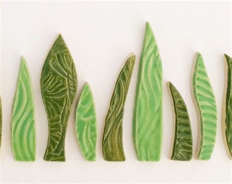 Mosaic Grass Tile 12 Of High Fired Grass Tiles Etsy