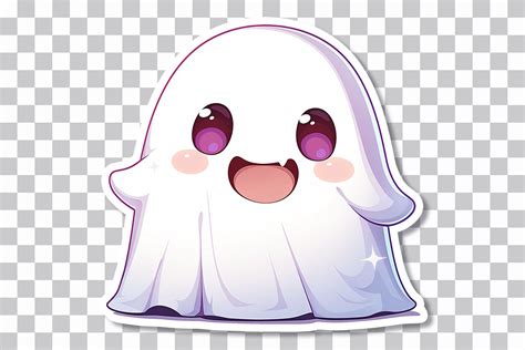 Cute Kawaii Ghost Halloween Sticker Adorable Holiday Sticker