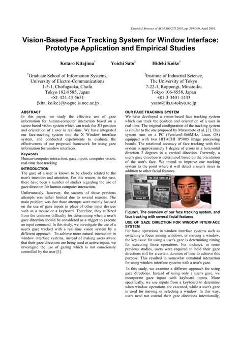 Pdf Vision Based Face Tracking System For Window Interface Prototype