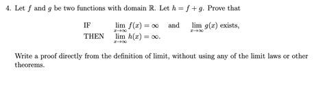 Solved Please Prove Using Limit Defintion And Not Using