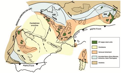 Sketch Structural Map Of The Variscan Belt Of Europe Showing The Main