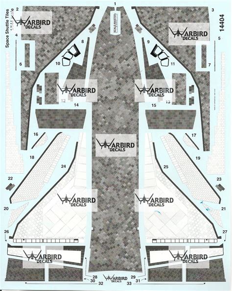 Space Shuttle Model Decals