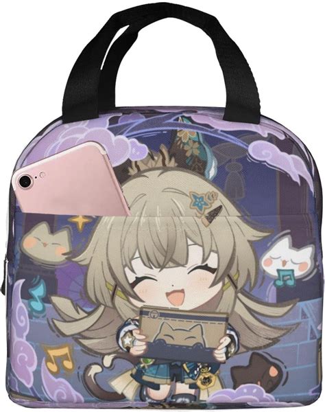 Cute Chibi Lunch Bag Reusable Portable Insulation Game Lunch Box For Office Work Picnic Travel