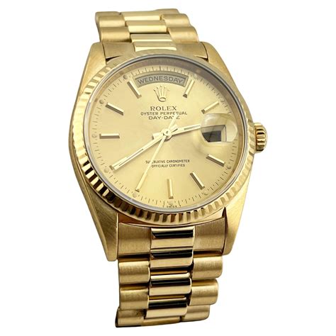 Rolex President Day Date 18238 Diamond Dial Diamond Bezel 18k Yellow