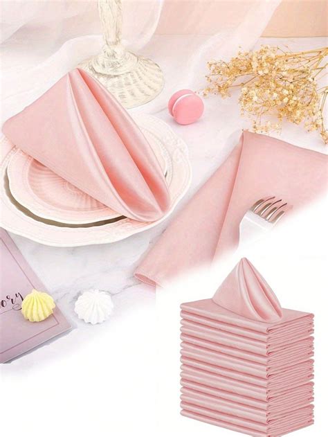 51pcs Soft Bright Silk Decorative Napkins Square Dyed Napkins Solid Color Cloth Napkins