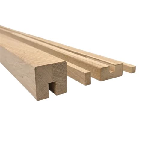 Bundle Builder Oak Square Handrail And Baserail Set Grooved For Metal