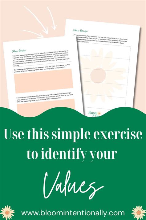 Values Identification Guided Exercise Identify Your Values Worksheet