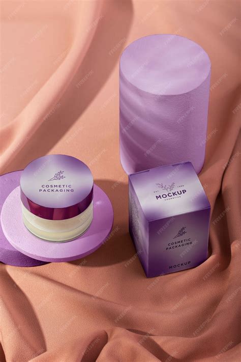 Premium Psd Digital Lavender Cosmetic Packaging Mockup