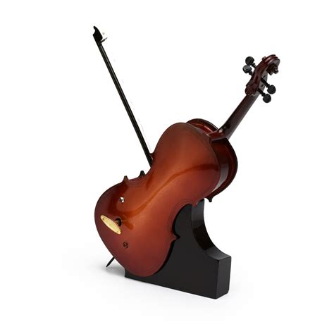 Elegant Brown Cello Music Box With A Stand