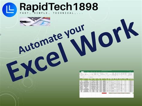 An Automation Of Your Excel Work Upwork