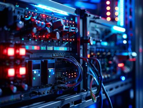 Closeup Of A Server Rack With Blinking Lights And Wires Showcasing The Complexity Of Data