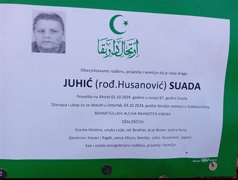 Na Ahiret Preselila Juhić Rođhusanović Suada