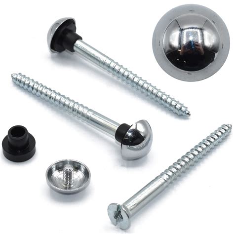 Chrome Capped Mirror Screws 50mm Pack Of 4 Uk Diy And Tools