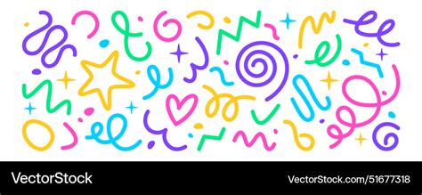 Vibrant Doodle Squiggles Royalty Free Vector Image