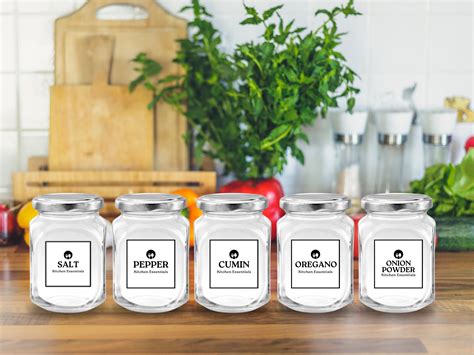 Editable Kitchen Label Canva Template Kitchen Condiments Organization