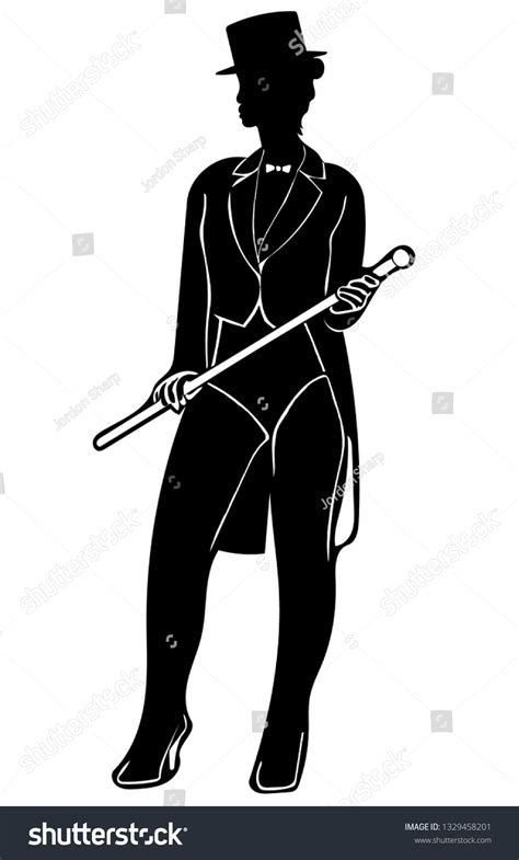 Silhouette Vector Graphic Female Circus Ringmaster Stock Vector Royalty Free 1329458201