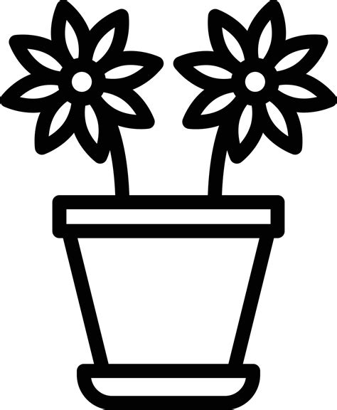 Flower Pot Vector Icon Style 22271038 Vector Art At Vecteezy
