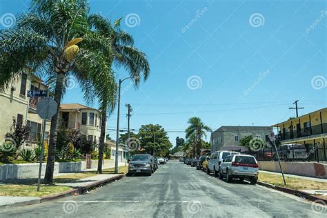 Street And The Residential Area On The La Brea Avenue Modern Life In
