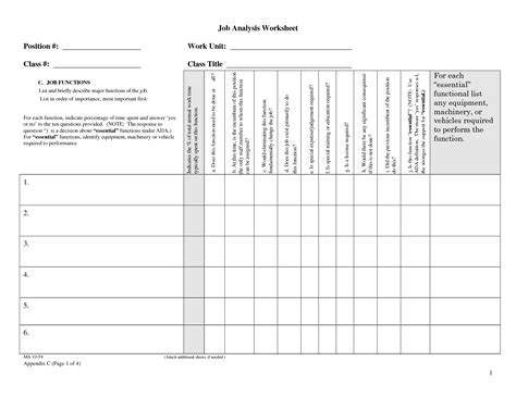 Task Analysis Worksheet