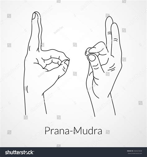 Hand Yoga Mudra Pranamudra Vector Illustration Stock Vector Royalty