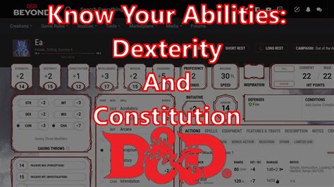 Know Your Abilities Dexterity And Constitution Youtube