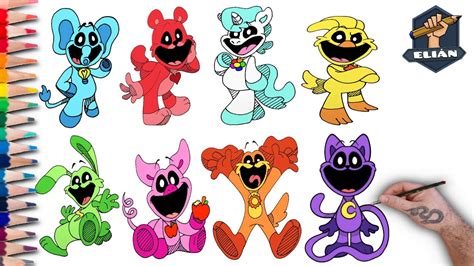 Como Dibujar A Todos Los Smiling Critters Dibujandoconelián Youtube