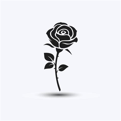 Rose Silhouette Monochrome Vector Isolated Symbol Icon 14402128 Vector