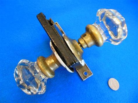 1800s Antique Glass And Brass Door Knobs Victorian Etsy Antique