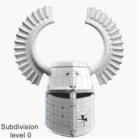 Horned Teutonic Knight Helmet 3d Model