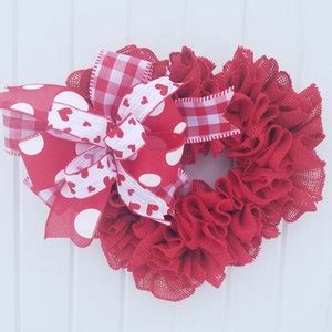Burlap Heart Wreath For Front Door Valentines Day Decorations