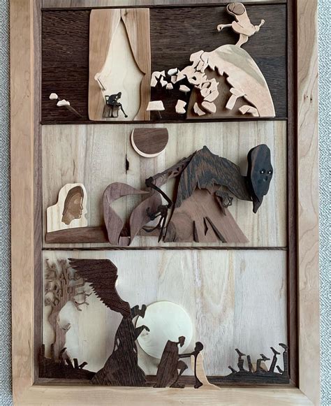 Handmade Deathly Hallows Wood Storyboard Rharrypotter