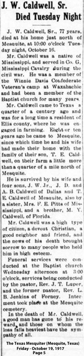 John William Caldwell Sr 1840 1917 Find A Grave Memorial