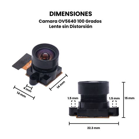 Cámara Ov5640 100°160°200°36mm Unit Electronics