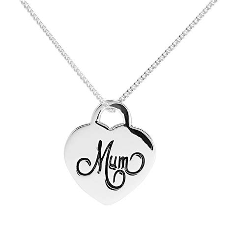 Silver Mum Heart Necklace F35126 Fhinds Jewellers