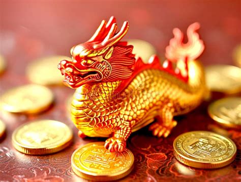 Dragon Chinese New Year With Gold Coins Chinese New Year Generative