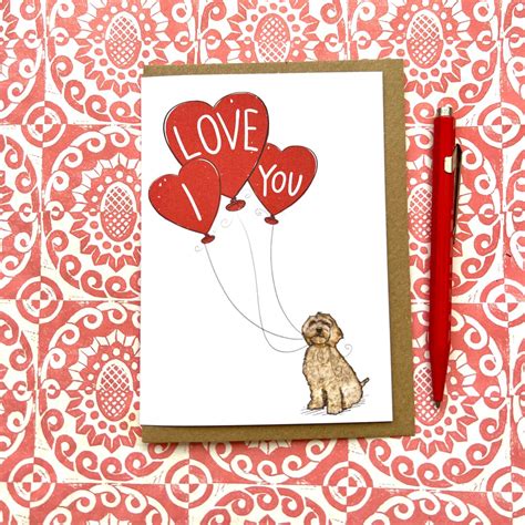 Cockapoo I Love You Valentines Card Etsy Uk