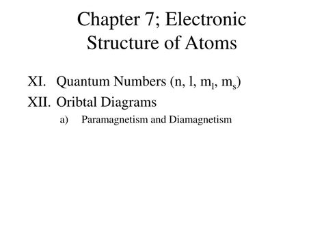 Ppt Chapter 7 Electronic Structure Of Atoms Powerpoint Presentation