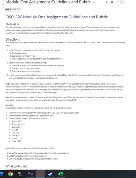 Solved Module One Assignment Guidelines And Rubric Qso 320