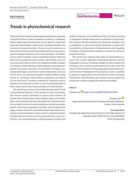 Trends In Phytochemical Research Request Pdf
