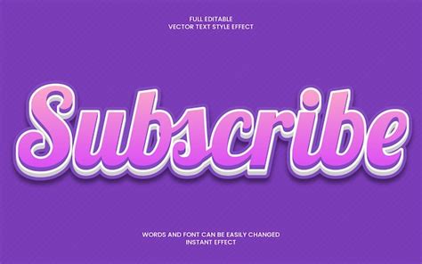 Premium Vector Subscribe Text Effect
