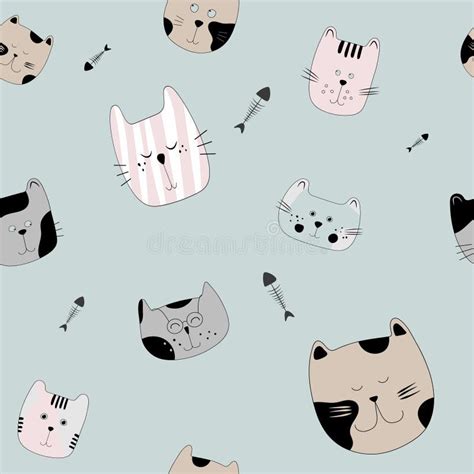 Kitty Cat Pattern Stock Vector Illustration Of Texture 257569085
